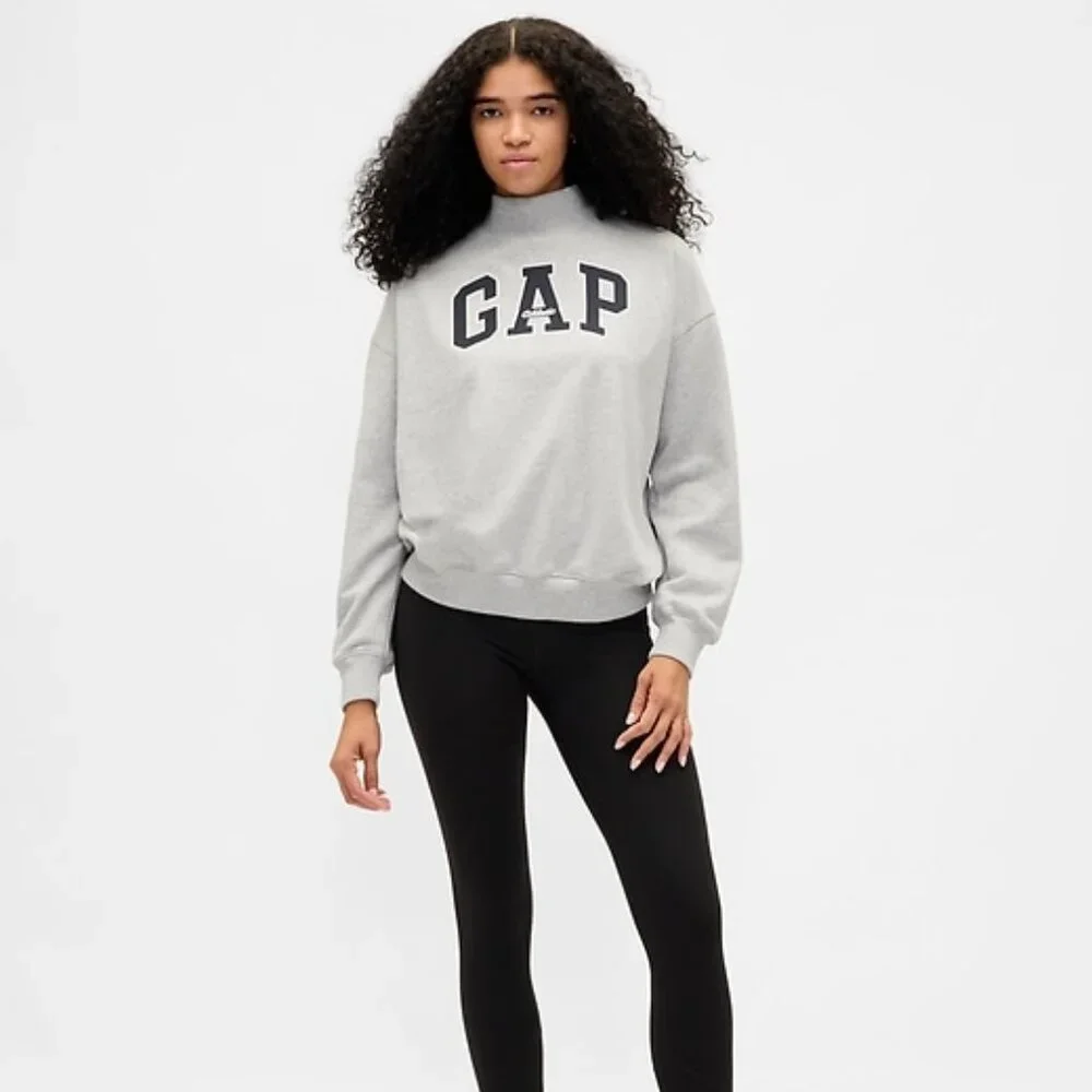 GAP | Tops | New Gap Heavyweight French Terry Oversized Mockneck Logo ...
